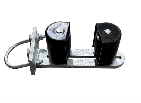 4" Round Post Bottom Guide Roller with Covers for Square Cantilever Ga ...