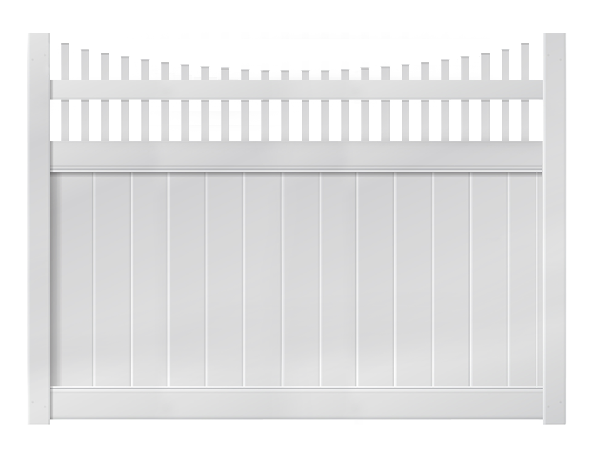 [AFC-019] 6' Tall x 8' Wide Privacy Fence with Underscallop Picket Acc ...