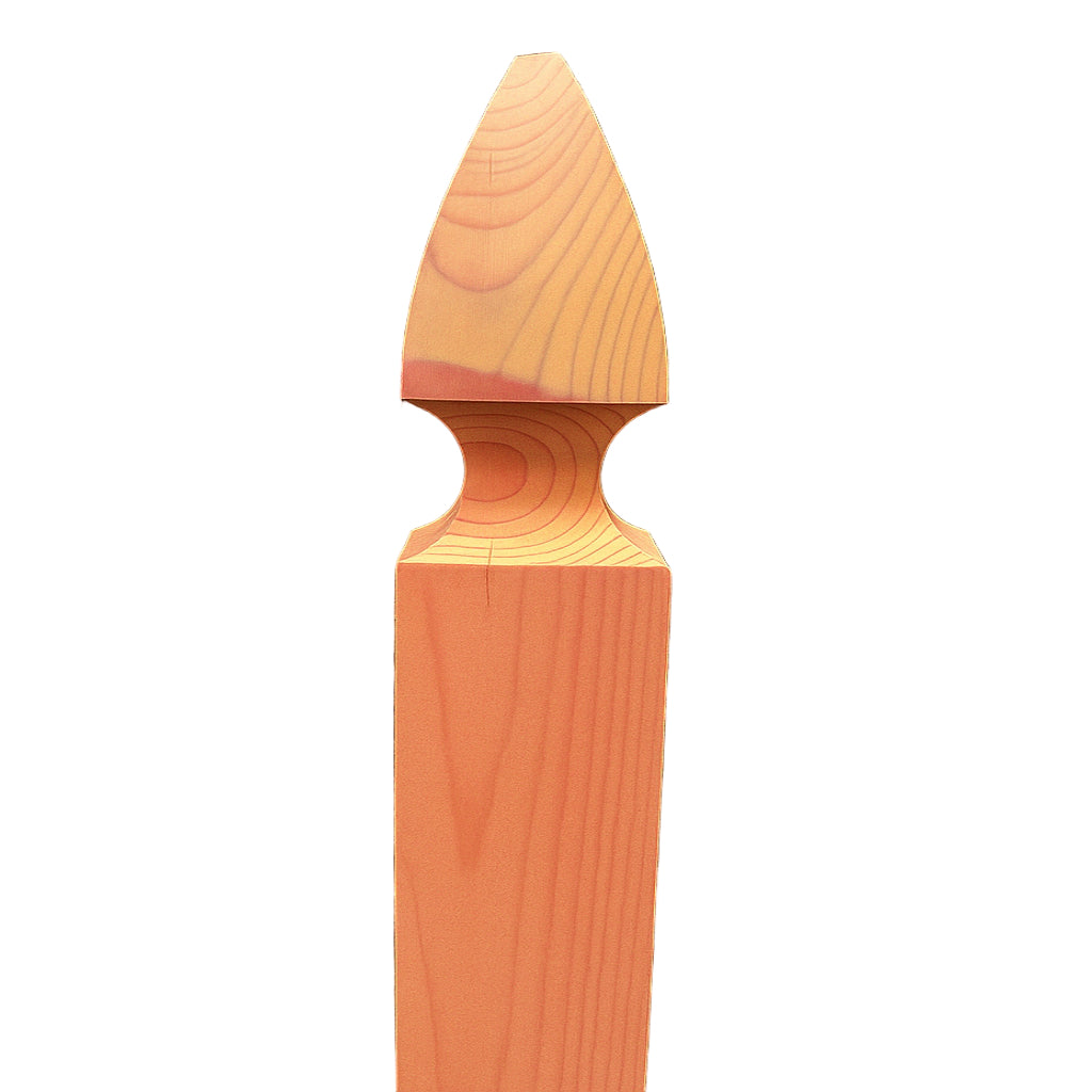 4" x 4" x 6' Treated & Stained Pine French Gothic Cut Post for Wood Fe ...